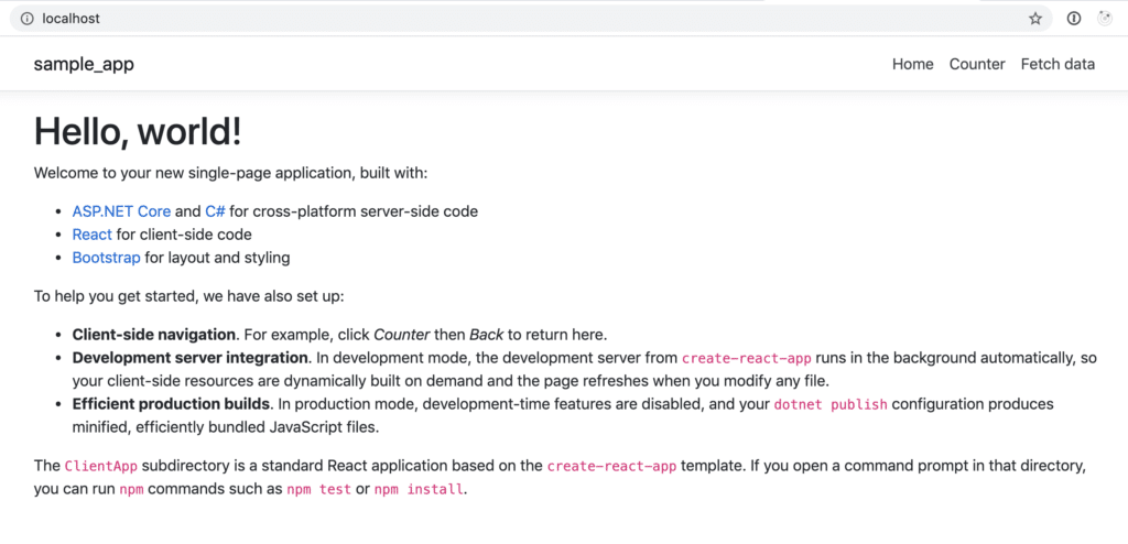 Dockerizing an ASP.NET + React App