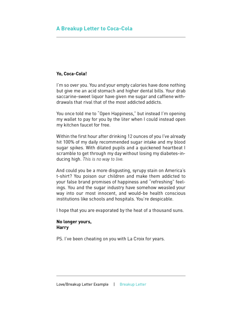 Design Thinking Activity #1 – The Love/Breakup Letter