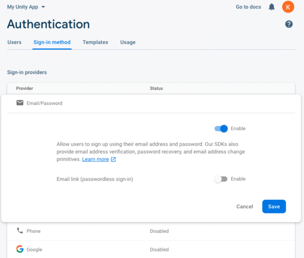 Firebase with Unity – Part 2: User Accounts with Authentication