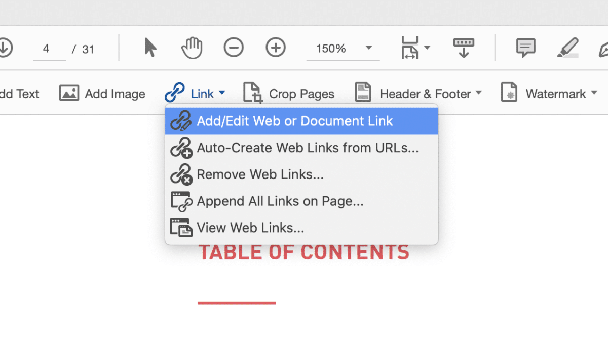 Internal PDF Links Zooming In or Out? Set the Zoom Level