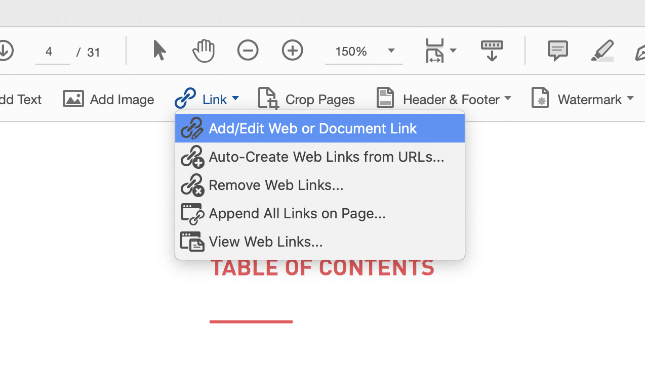 Internal PDF Links Zooming In or Out? Set the Zoom Level