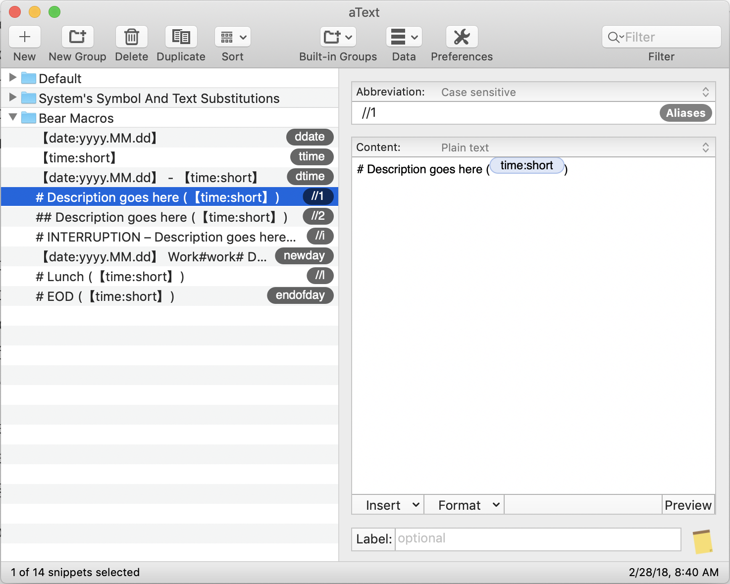 How I Create a Fast, Easy Daily Log with Bear & aText