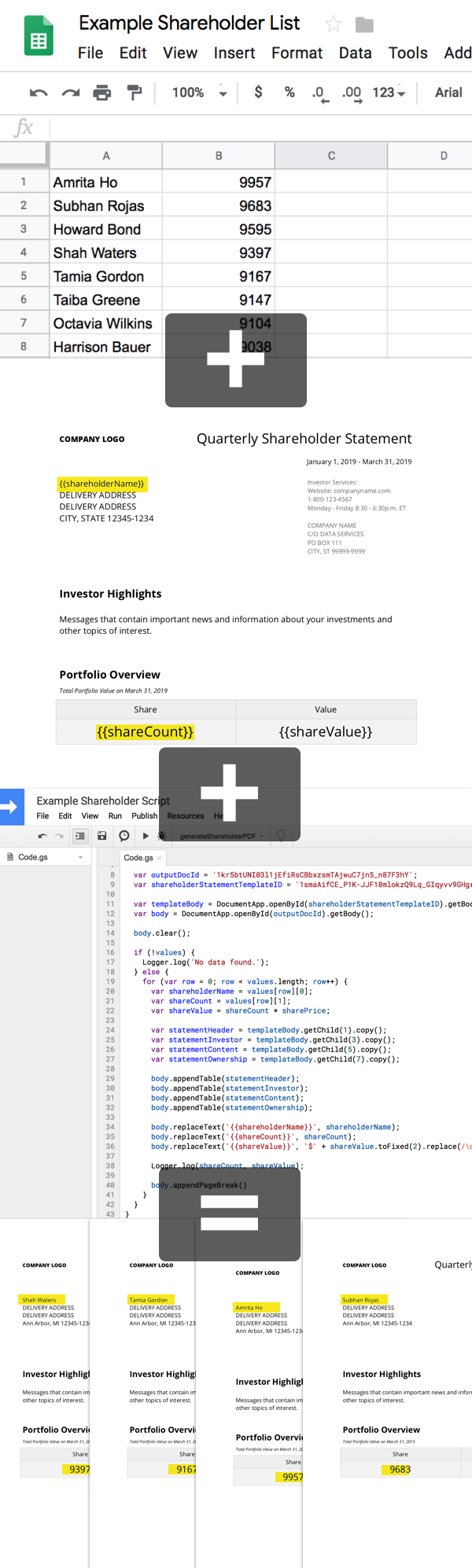 Mail Merge for Documents using Google Sheet, Docs & Scripts