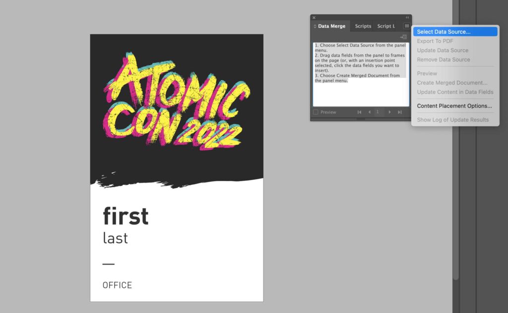 Use InDesign’s Data Merge Feature to Create Name Tags