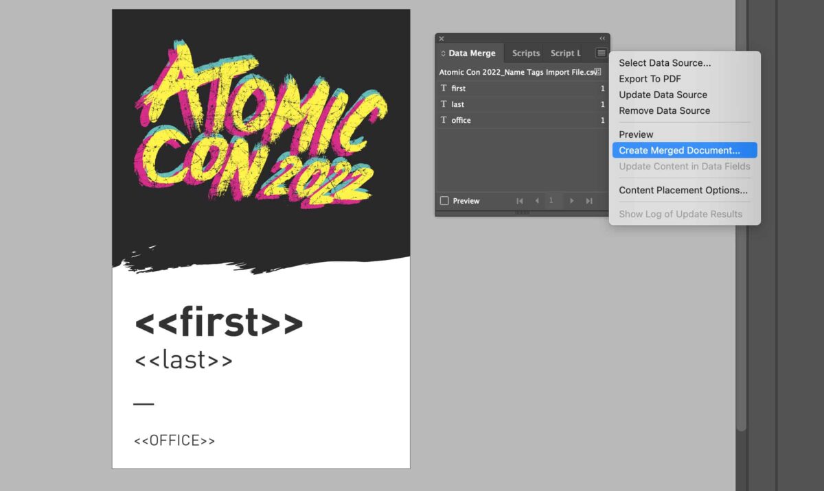 Use InDesign’s Data Merge Feature to Create Name Tags