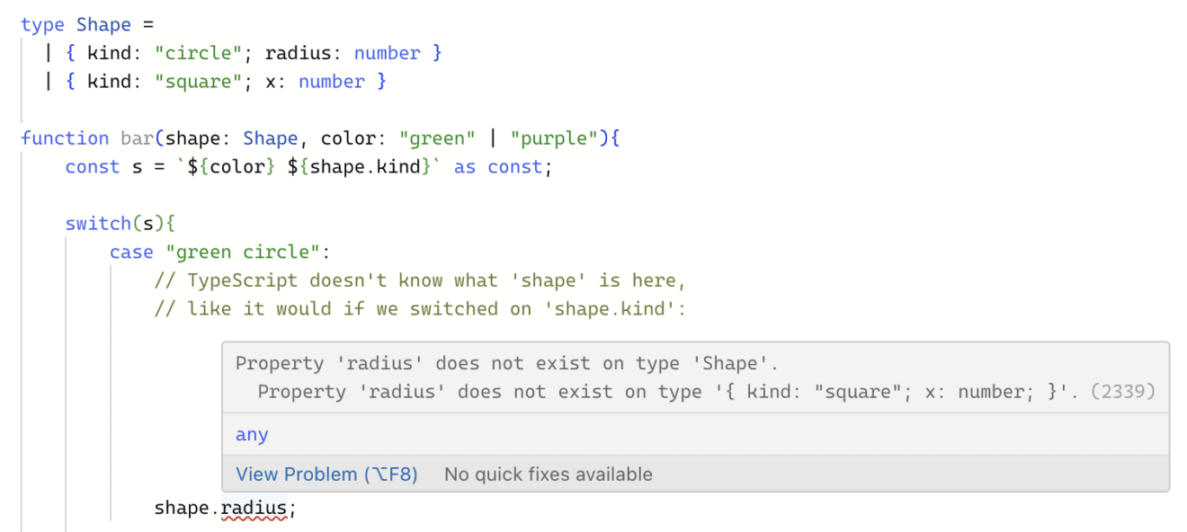 Use a Typescript Switch on Multiple Inputs
