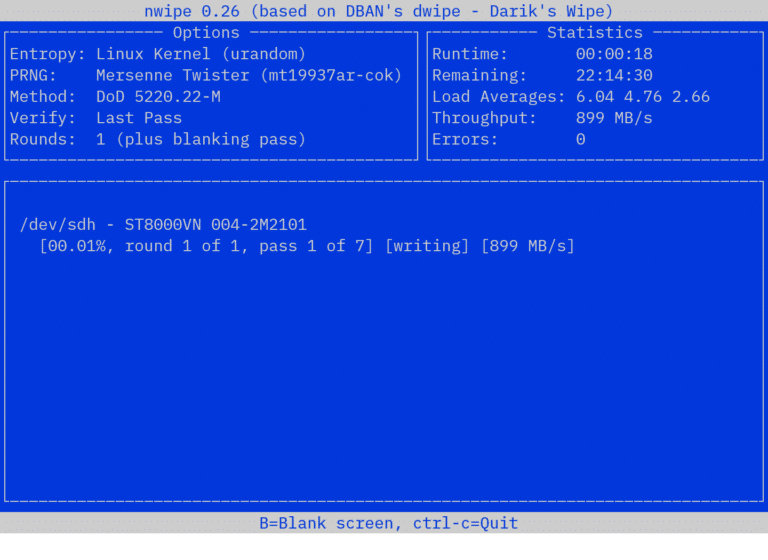 Securely Erase Hard Drives in 6 Easy Steps with nwipe