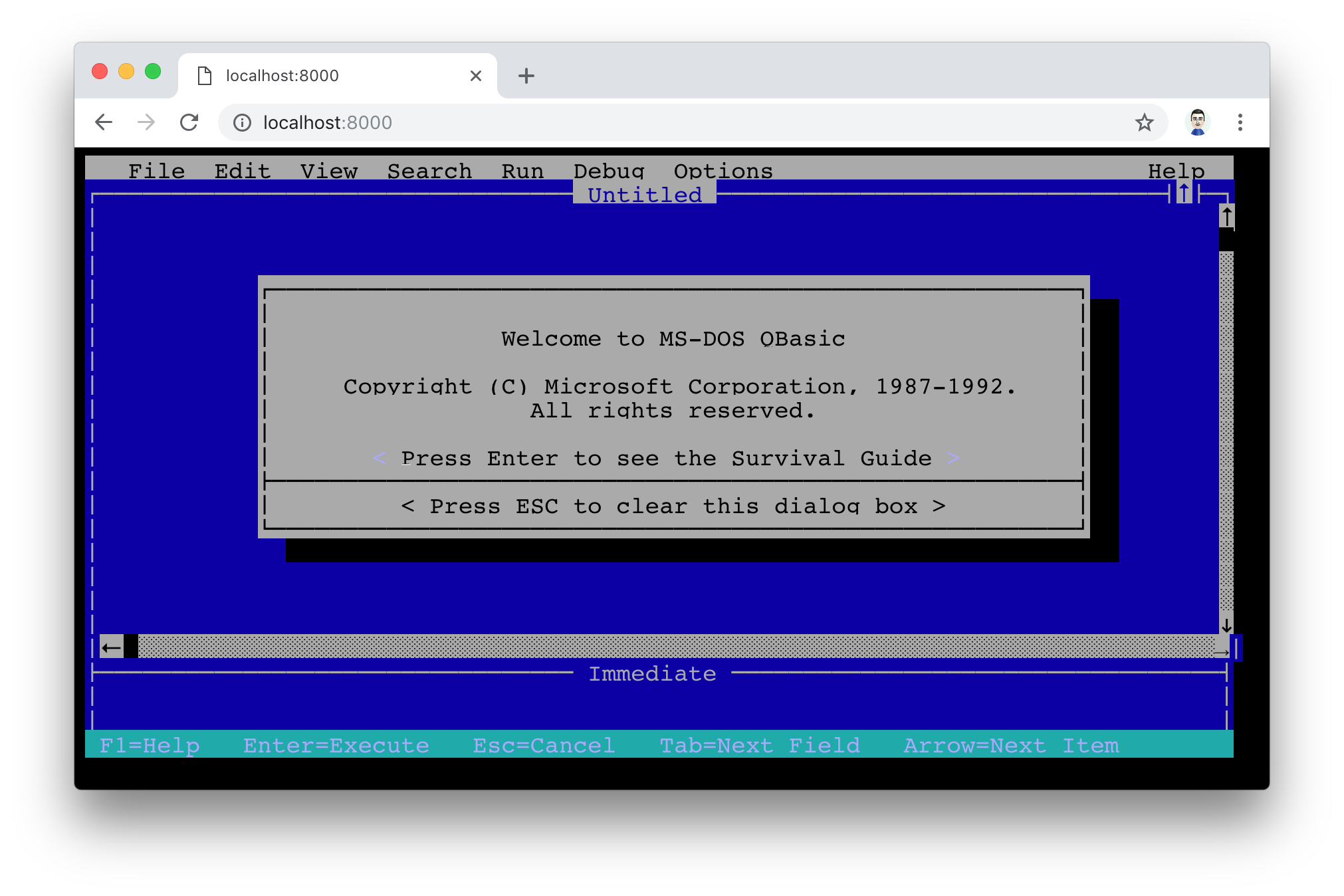 Running QBASIC in a Browser – My Nostalgia Trip Back to the 1990s