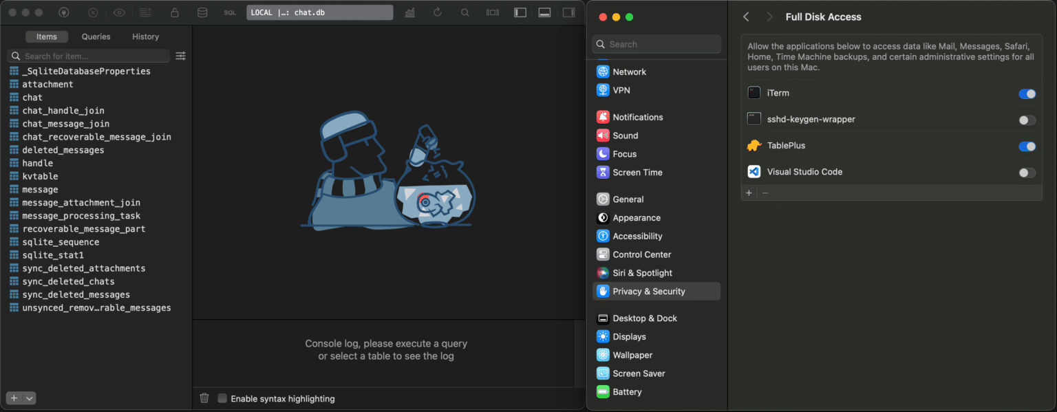 Searching Your iMessage Database (Chat.db file) with SQL