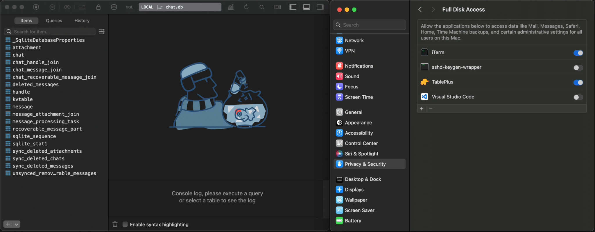 Searching Your iMessage Database (Chat.db file) with SQL