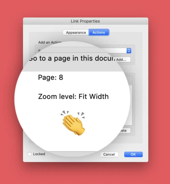 Internal PDF Links Zooming In or Out? Set the Zoom Level